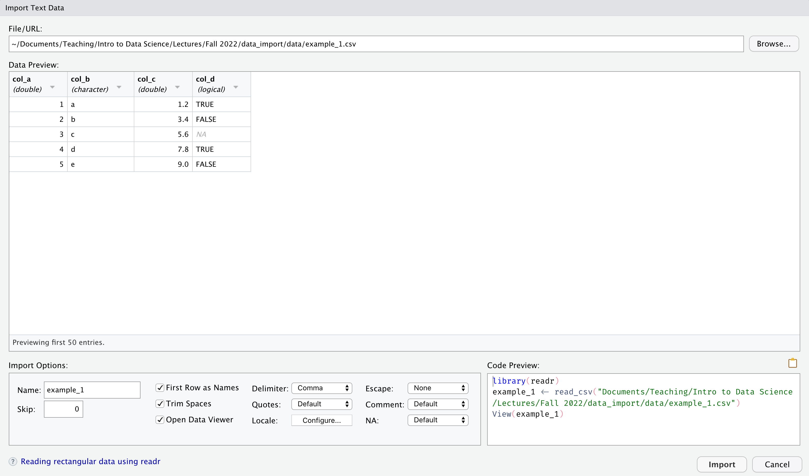Importing from Text and Excel